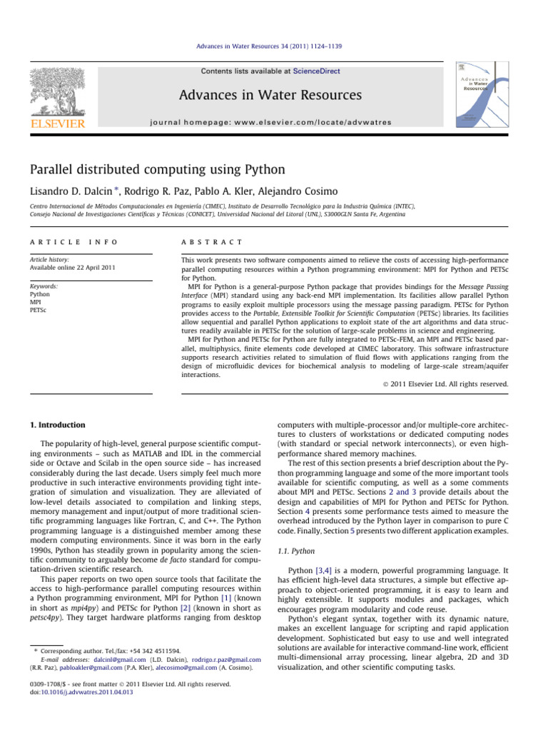 Parallel distributed computing using Python | PDF | Message Passing Interface | Python ...