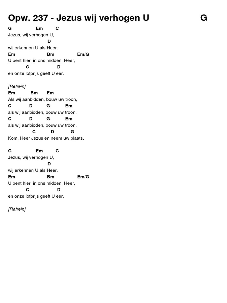 3 Opw. 237 - Jezus Wij Verhogen U | PDF