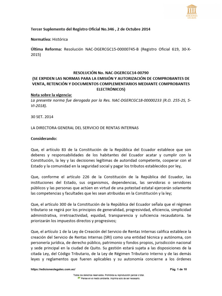 La Presente Norma Fue Derogada Por La Res Nac Dgercgc18 00000233 R O