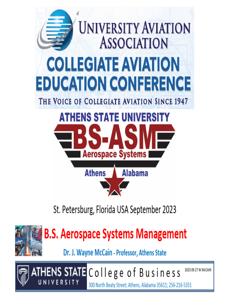 UAA 2023 Conference - BS in Aerospace Systems Management Overview | PDF ...