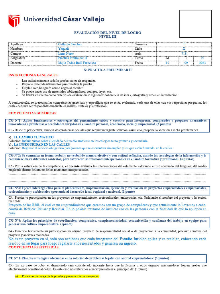 Prueba Nivel III - Desarrollado | PDF