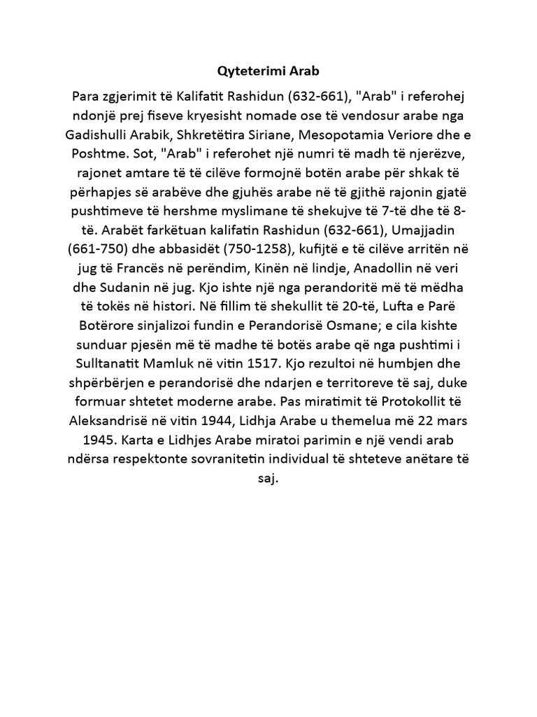 Qyteterimi Arab | PDF