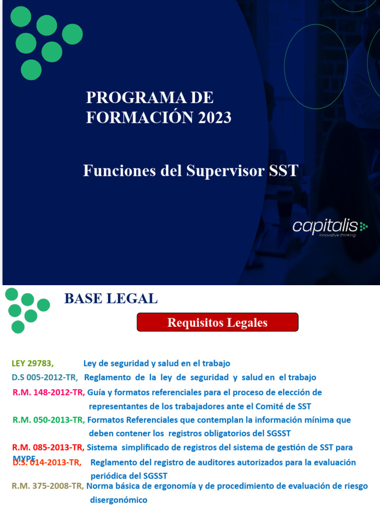 Funciones del Supervisor de SST 2023 | PDF | Regulación | Seguridad y ...