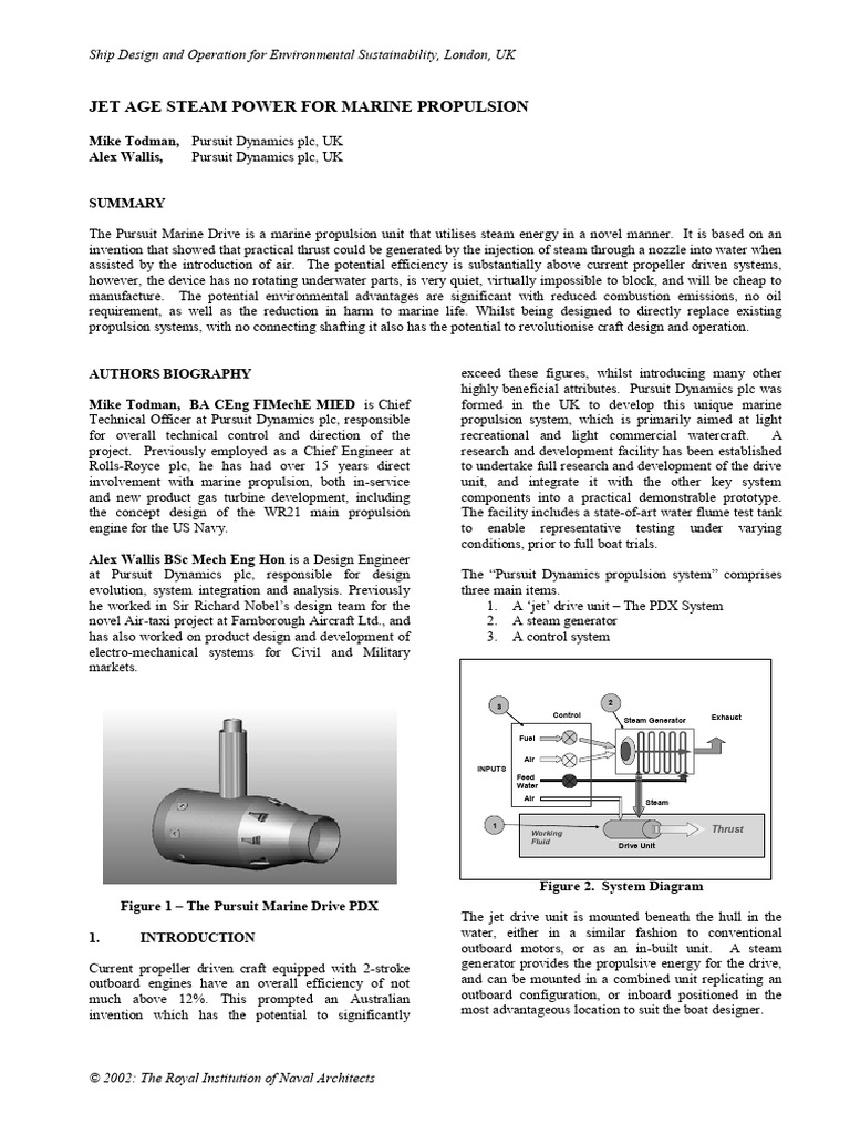 Jet Drive System for Marine Propulsion | PDF