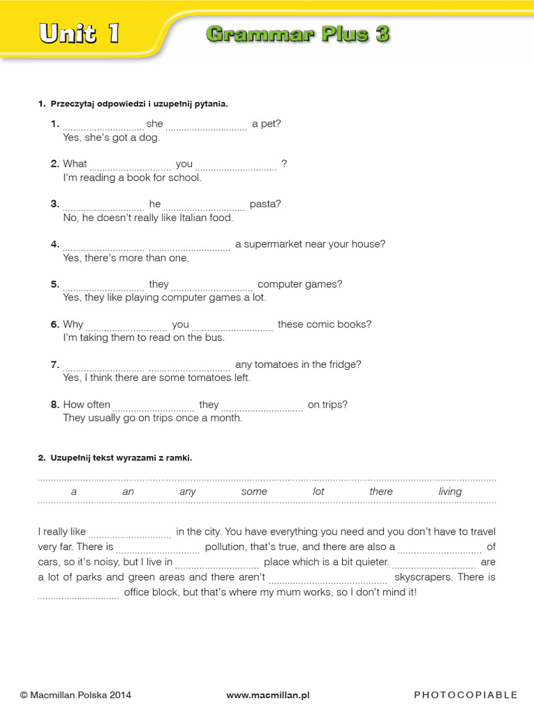 Evolution Plus 3 Grammar Plus 3 Unit 1 | PDF Evolution Plus 3 Grammar Plus 3 Unit 1 | PDF