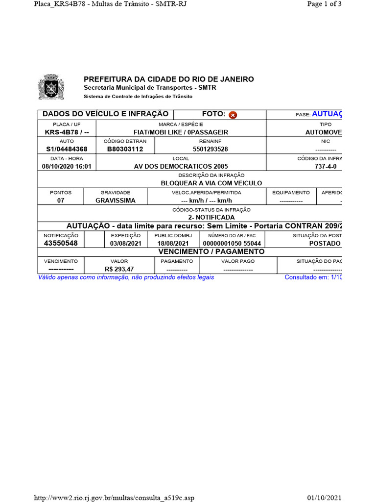 MULTA | PDF | Tráfego | Transporte