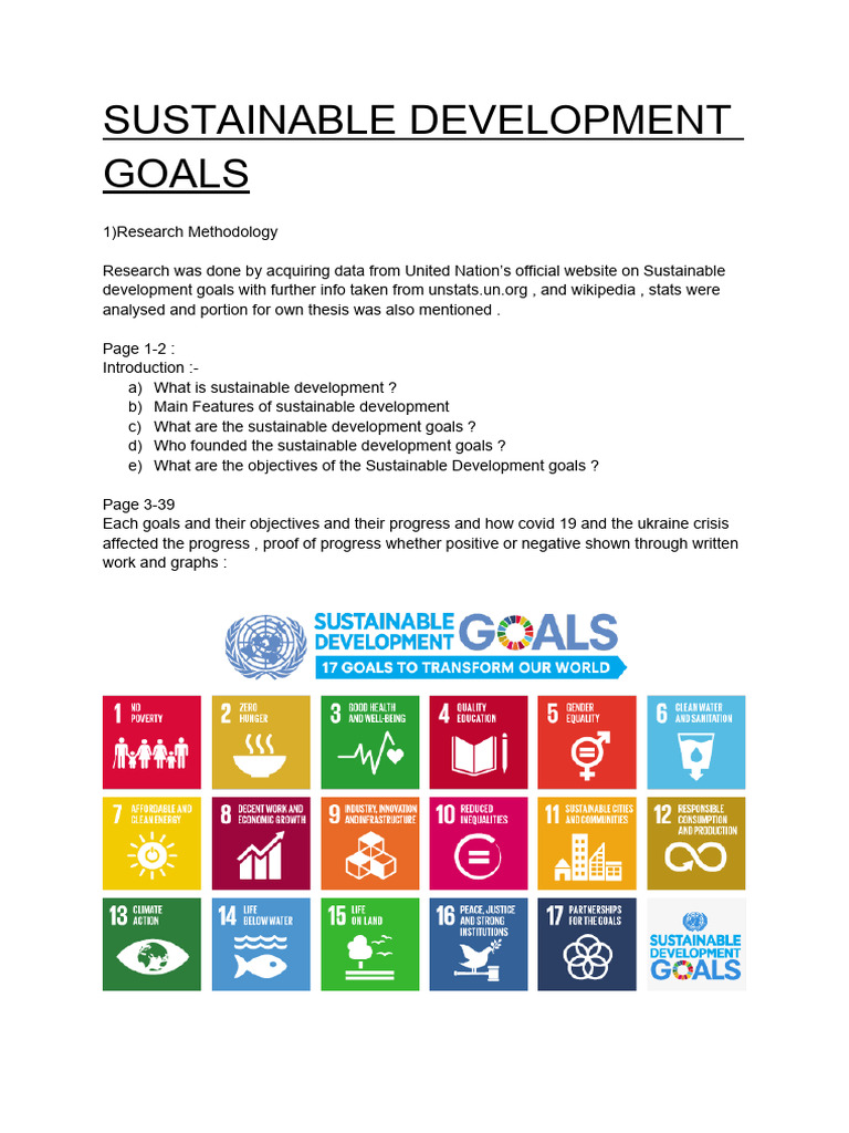 Sustainable Development Goals - Project Draft Shalom Samuel 12-g | PDF