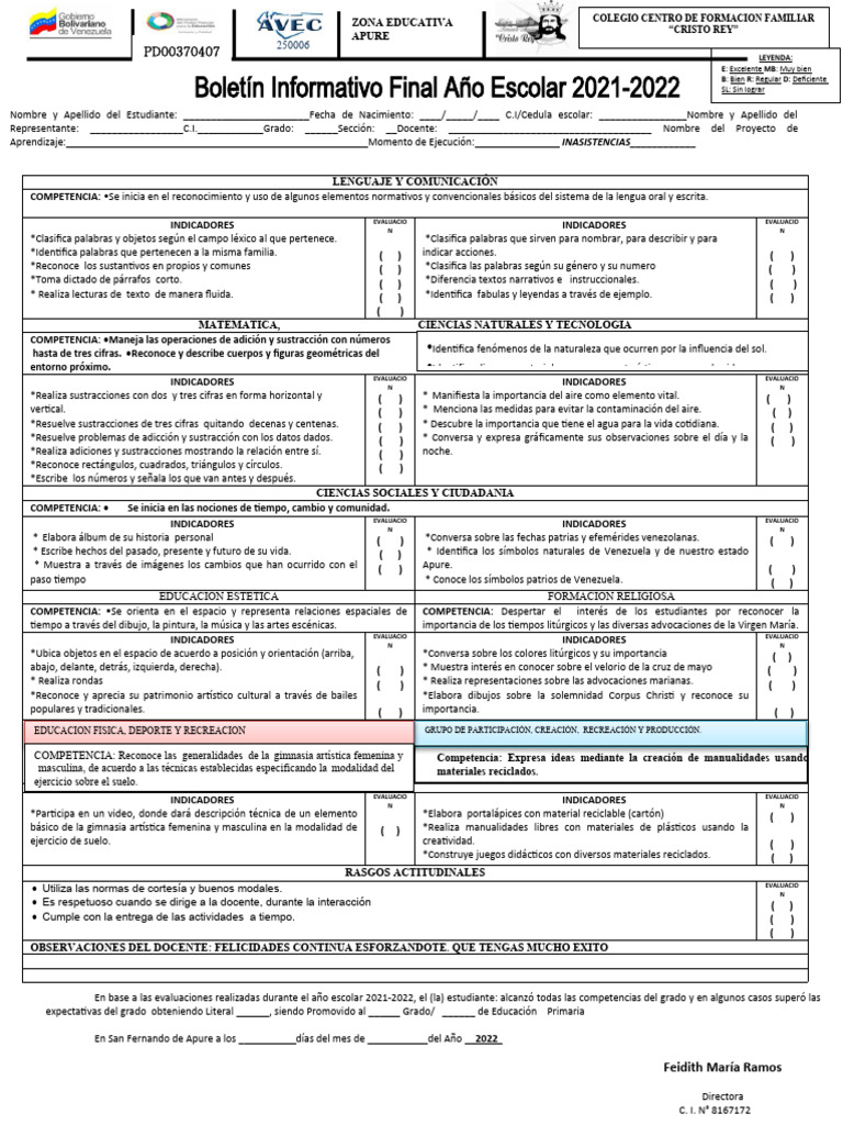 Modelo Boletin Final | PDF | Venezuela