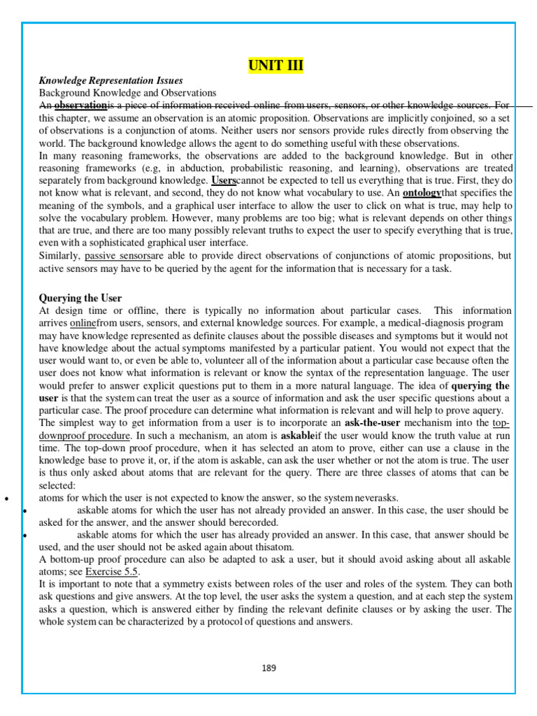 Artificial Intelligence 1.Advanced Knowledge Representation and Reasoning 2.Reasoning Under ...