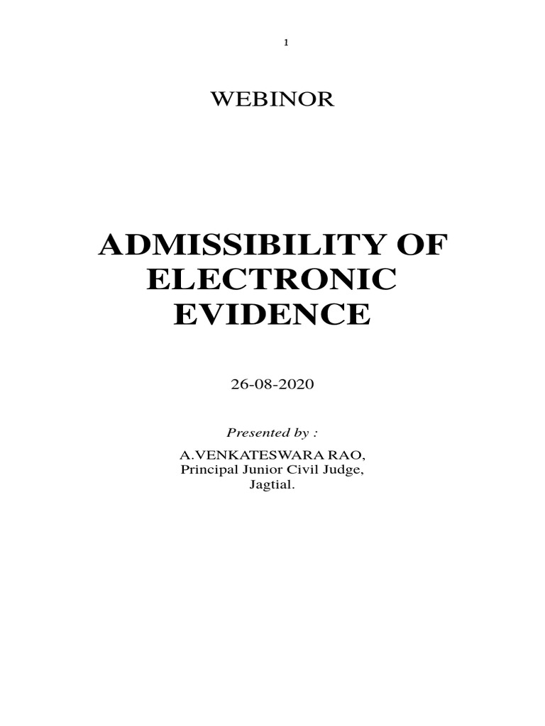 Electronic Evidence Admissibility Guide | PDF | Evidence (Law) | Signature