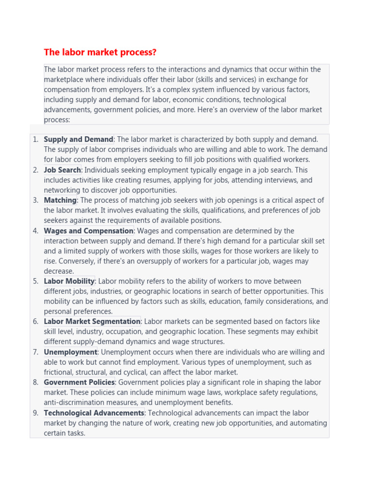 The Labor Market Process | PDF | Social Science