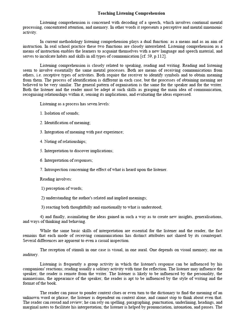 Lecture 2 Pdf Reading Comprehension Speech