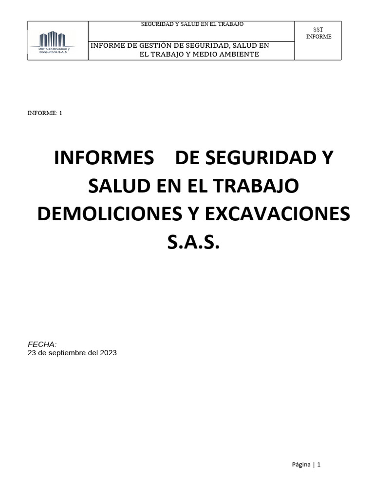 Informe SST: Gestión y Actividades | PDF