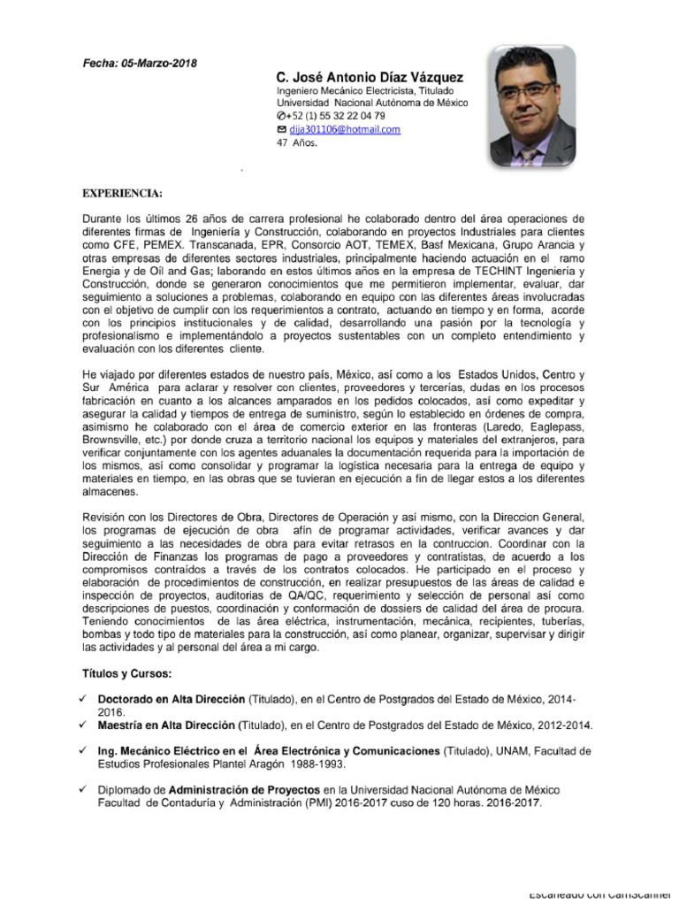 CV - José Antonio Díaz Vázquez-20180306-1717119 - 1 | PDF