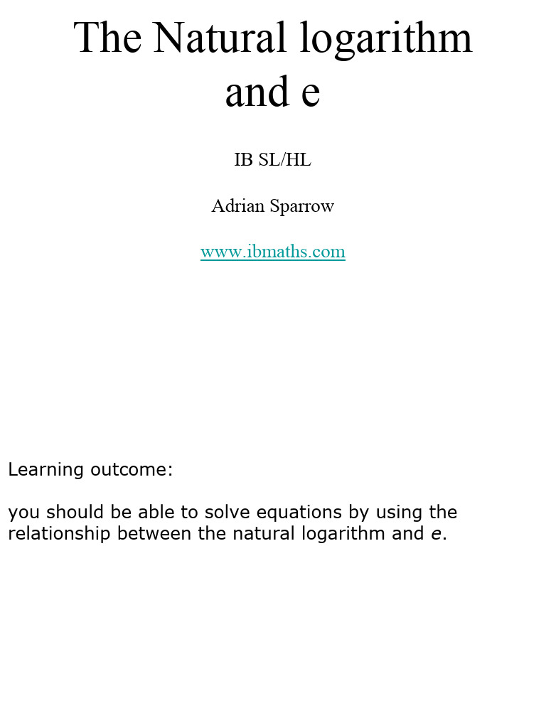 Natural Logarithms Pdf Logarithm Combinatorics 