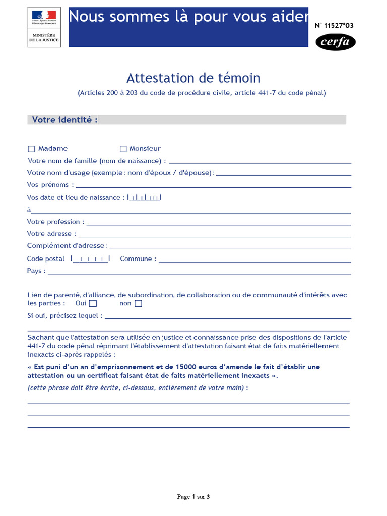 Cerfa 11527-03 | PDF