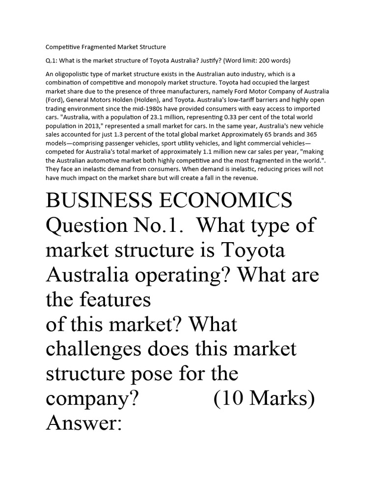 Competitive Fragmented Market Structure | PDF