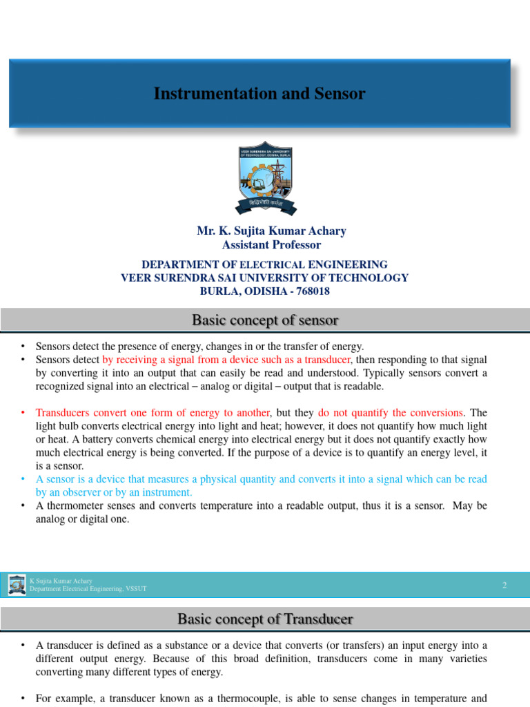 Instrumentation & Sensor - Mod@5 | PDF