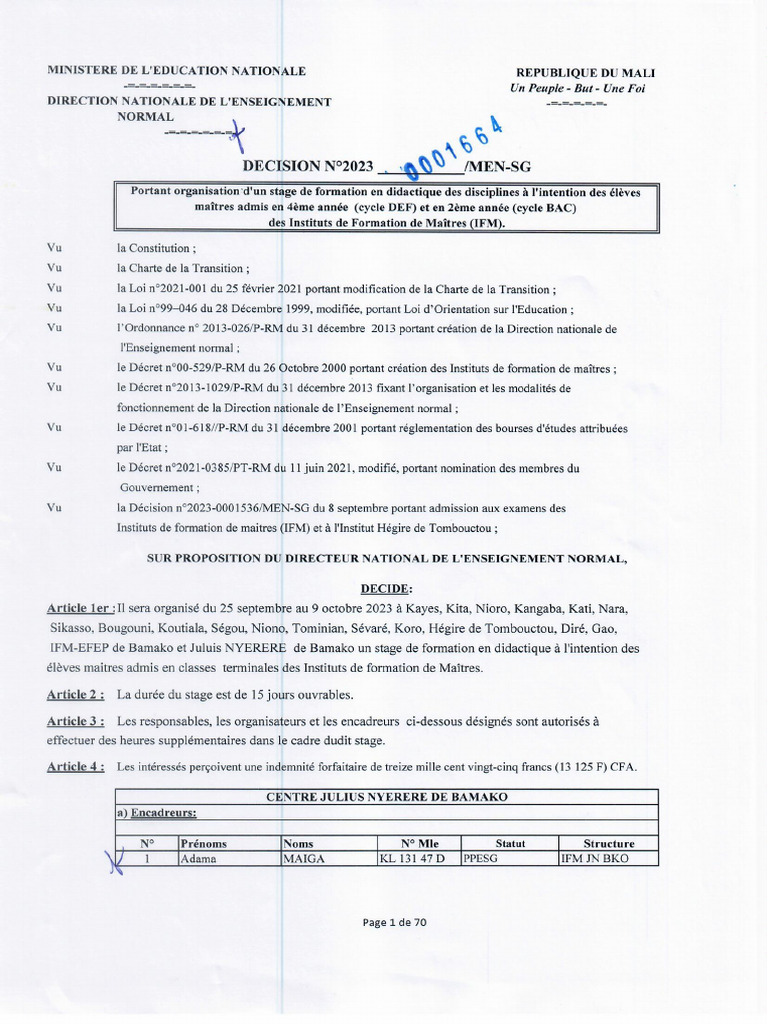 Organisation de Stage | PDF