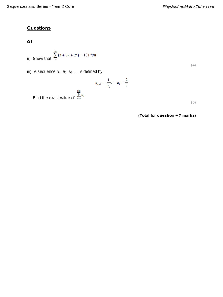 Sequences and Series | PDF