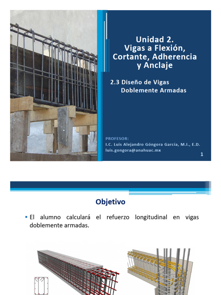 S05 Tema 2.3 (Diseño de Vigas Doblemente Armadas) | PDF S05 Tema 2.3 (Diseño de Vigas Doblemente Armadas) | PDF