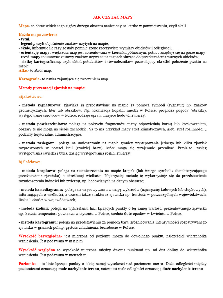Jak Czytać Mapy | PDF