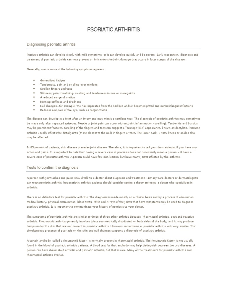 Psoriatic Arthritis | PDF | Arthritis | Psoriasis