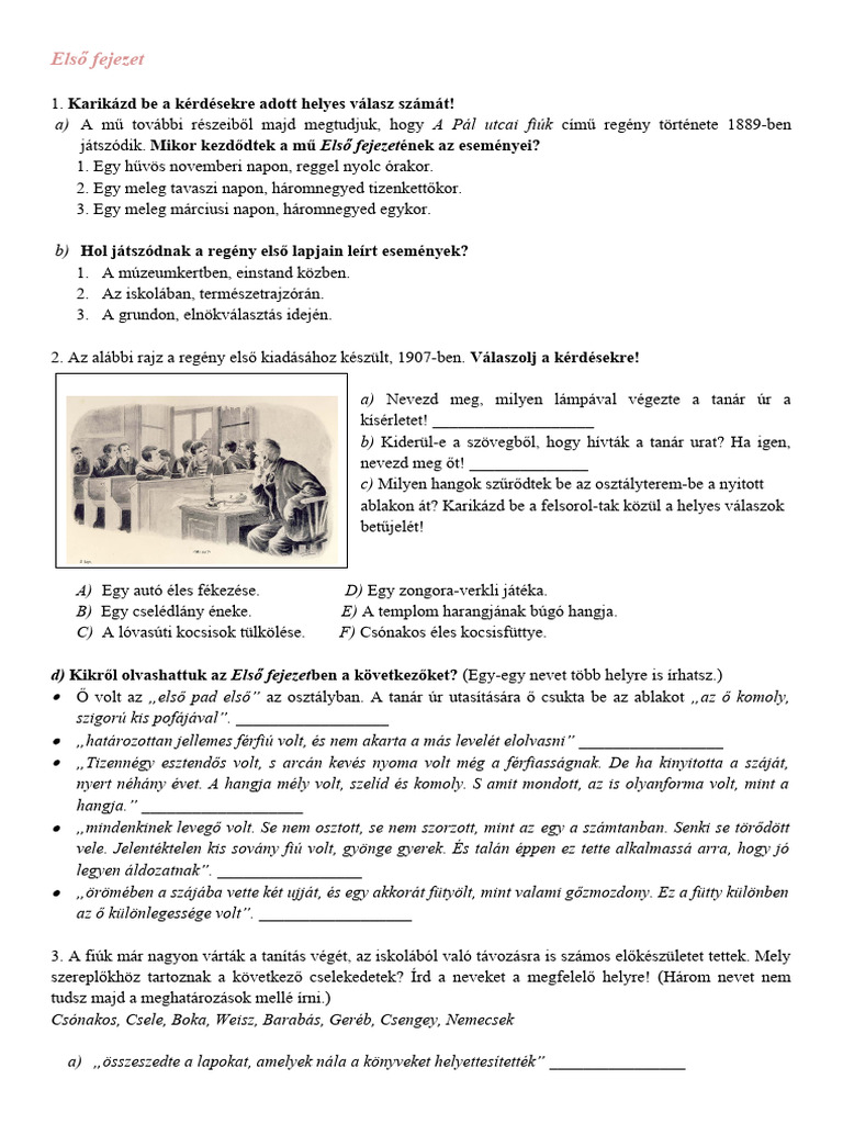 Első Fejezet A Pál Utcai Fiúk | PDF