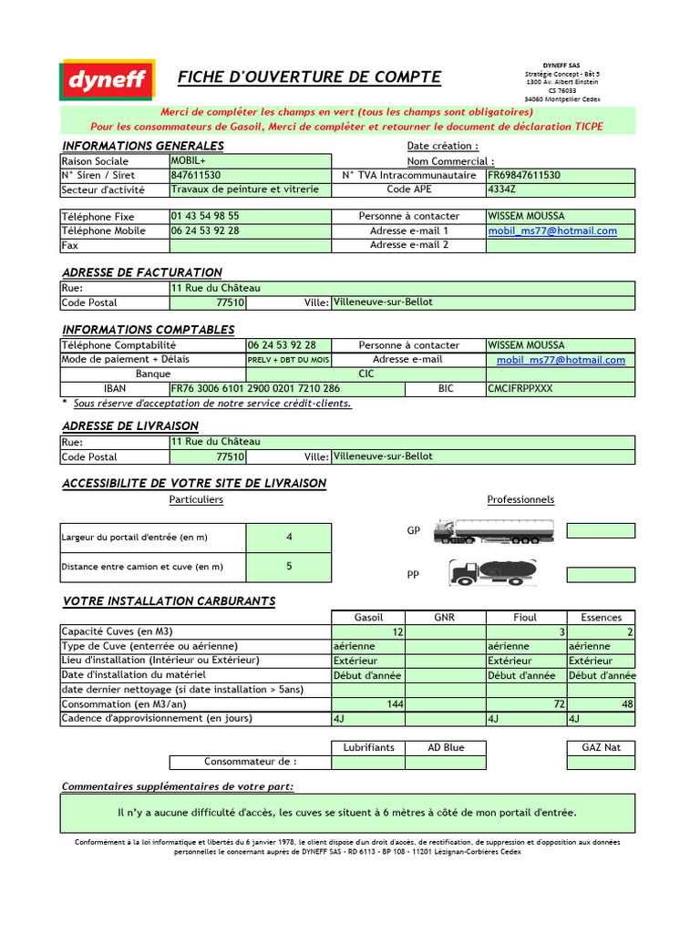 Fiche Ouverture de Compte | PDF