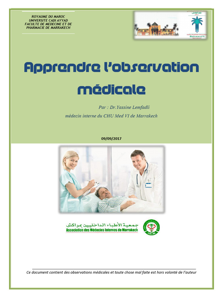 Apprendre L - Observation Médicale | PDF