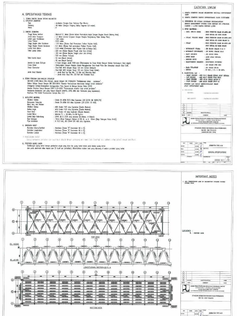 Gambar Jembatan Rangka Baja A60 | PDF