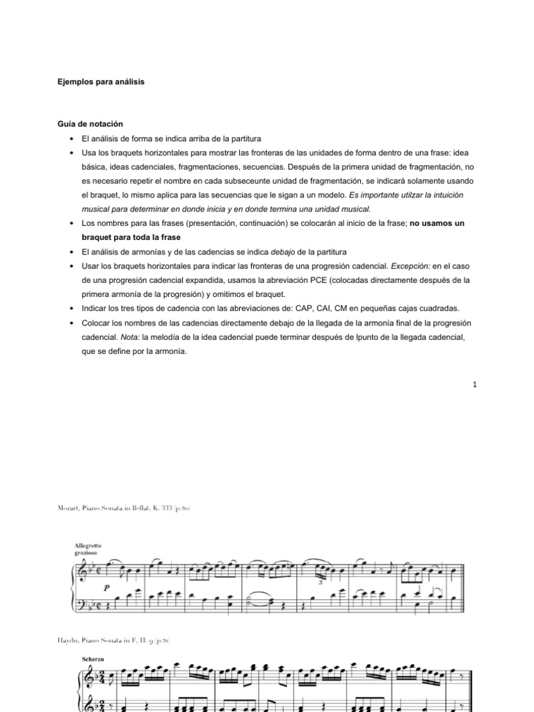 Ejemplos para análisis es para el jueves 5 de octubre | PDF | Sonata | Piano