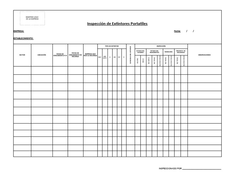 Inspección de Extintores | PDF | Supresión de incendios | Peligros Inspección de Extintores | PDF | Supresión de incendios | Peligros
