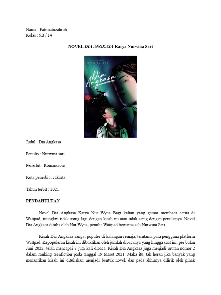 Resensi Novel Dia Angkasa | PDF