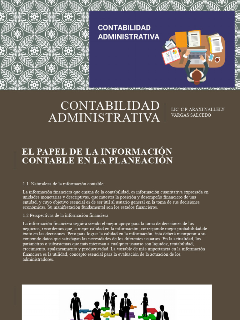Unidad 1 Contabilidad Administrativa | PDF | Contabilidad | Business