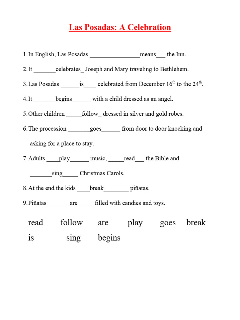Las Posadas Worksheet | PDF