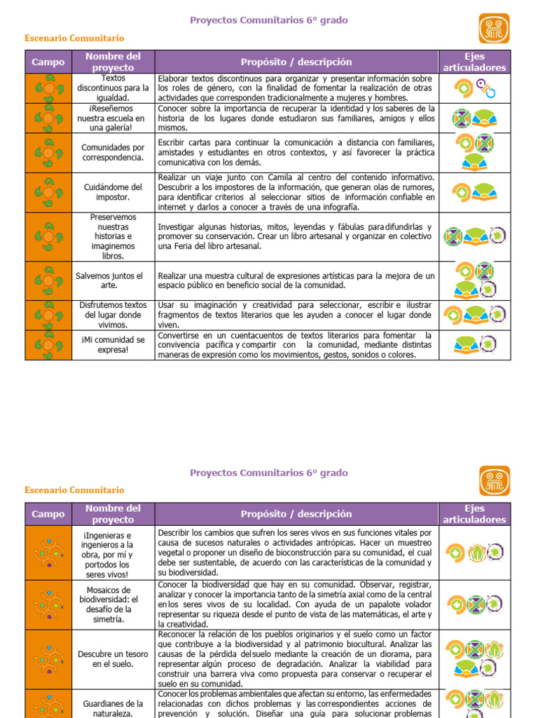 ?6° Proyectos-Comunitarios | PDF