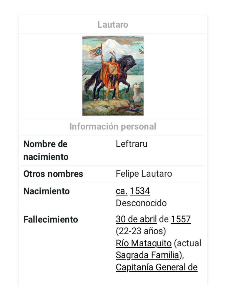 Lautaro - Wikipedia, La Enciclopedia Libre | PDF