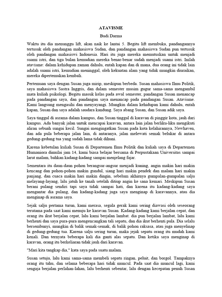 Atavisme dalam Kisah Cinta dan Politik | PDF