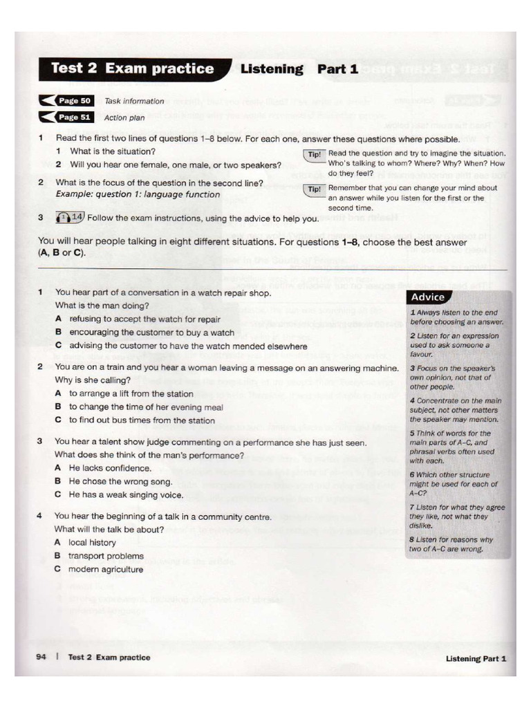 Listening Part 1 | PDF