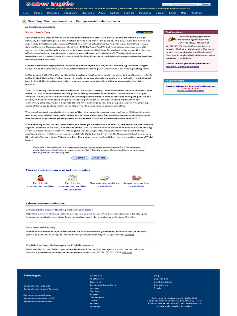 English Reading Comprehension Comprensión De Lectura En Inglés Pdf