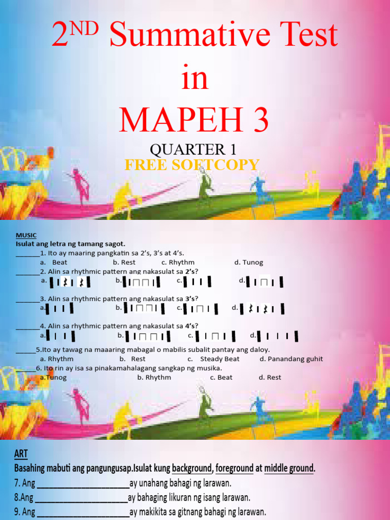 Mapeh 3 Q1 Summative Test #2 | PDF