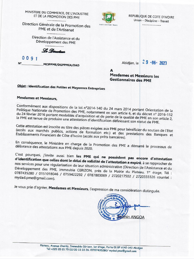 Demande Attestation Pme | PDF