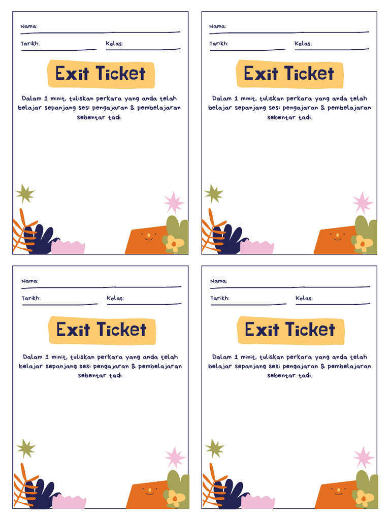 Playful Nature Back To School Exit Ticket | PDF