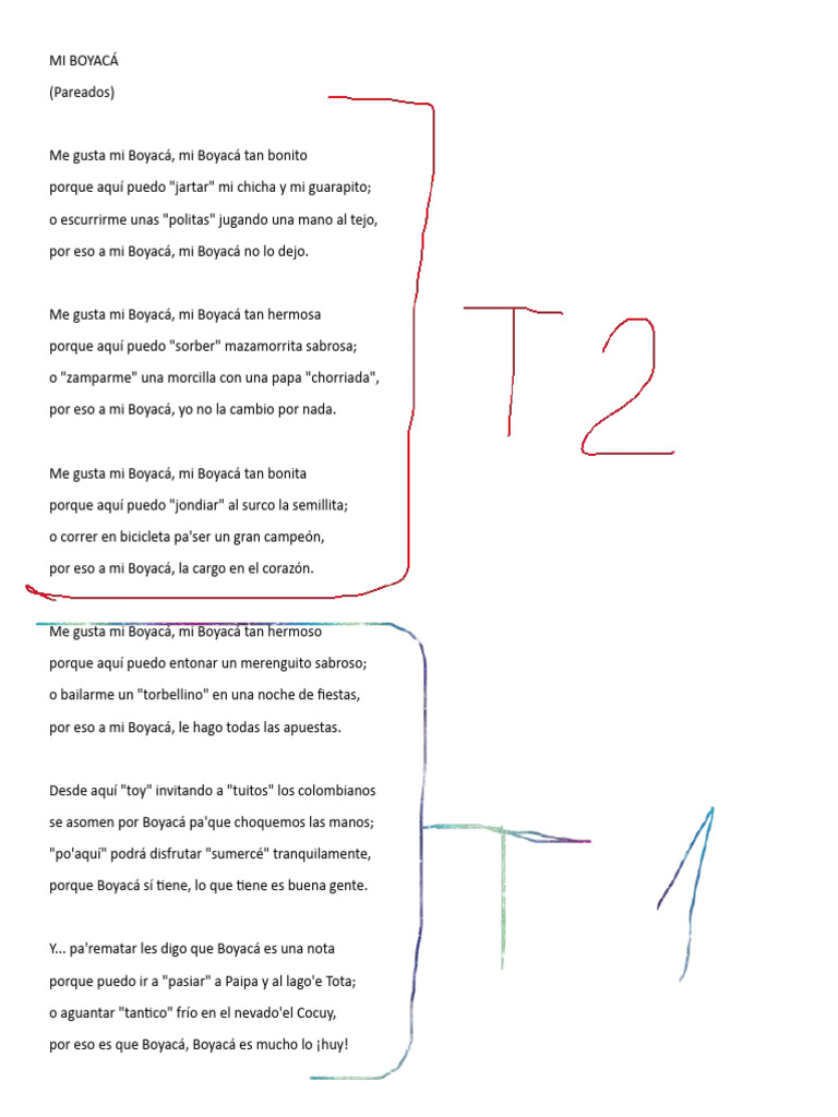 Poesia Me Gusta Mi Boyaca | PDF