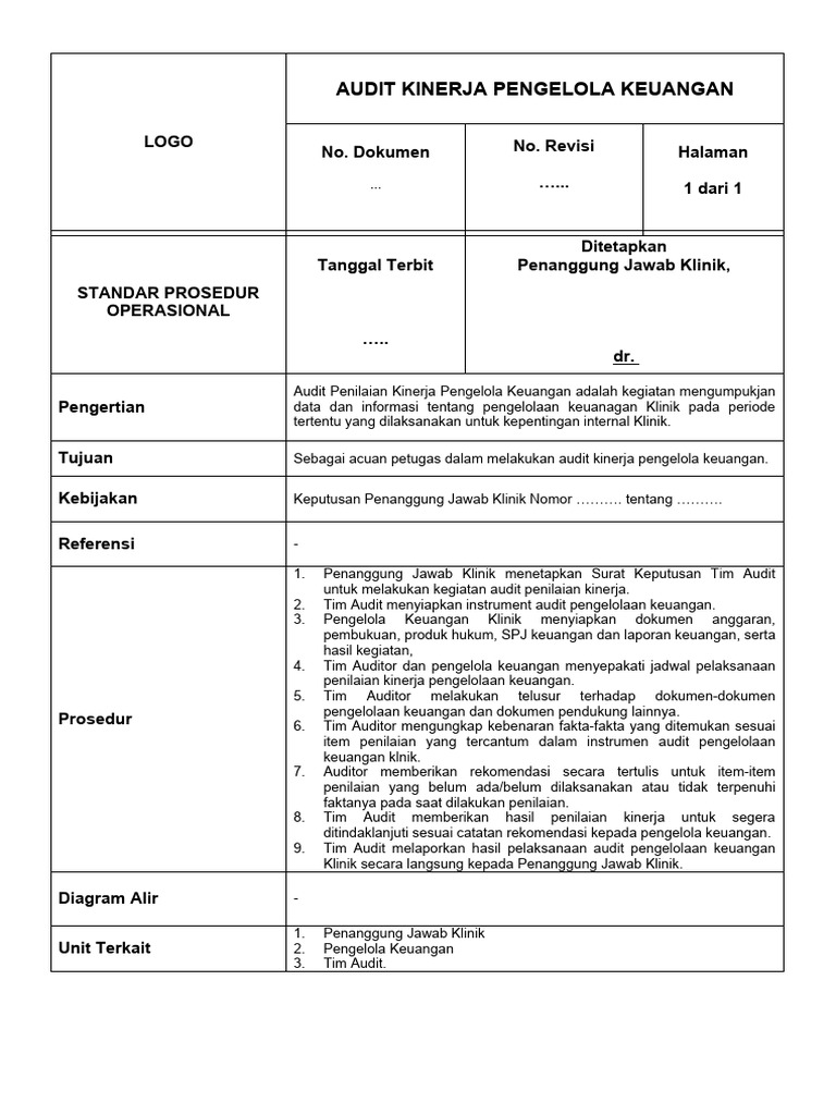Spo Audit Kinerja Pengelola Keuangan | PDF