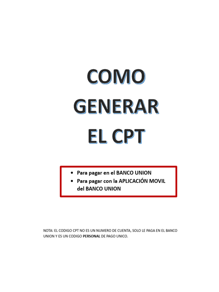 Como Generar El CPT | Descargar gratis PDF | Contraseña | Informática