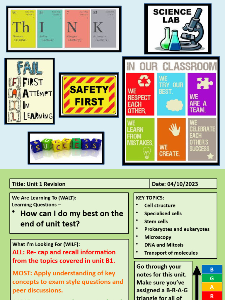 Cell Biology Unit 1 Revision Guide | PDF | Cell (Biology) | Chloroplast