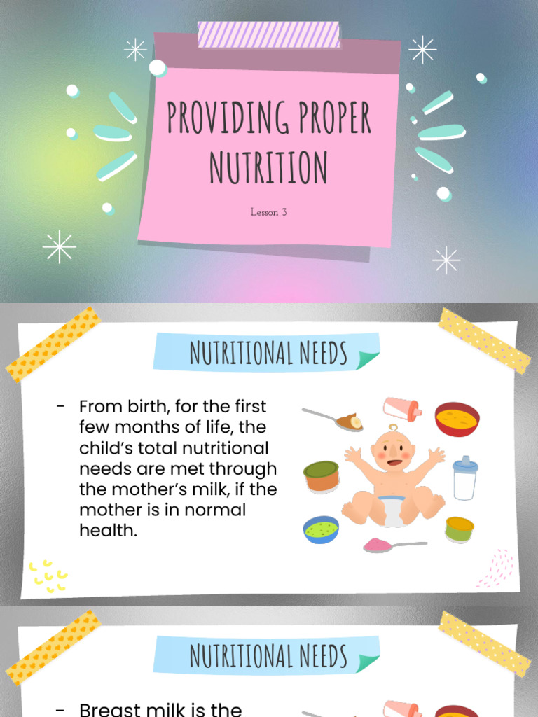 Providing Proper Nutrition | PDF