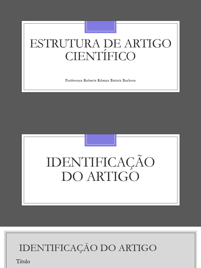 Aula Estrutura de Um Artigo Científico | PDF